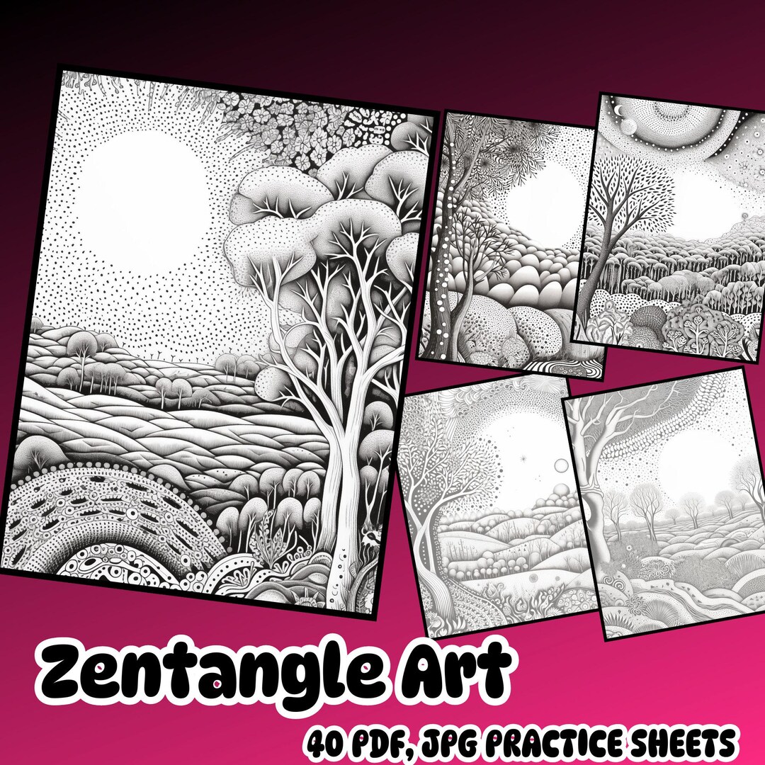 Zentangle Landscapes, Doodles and Patterns (digital Download) - Etsy