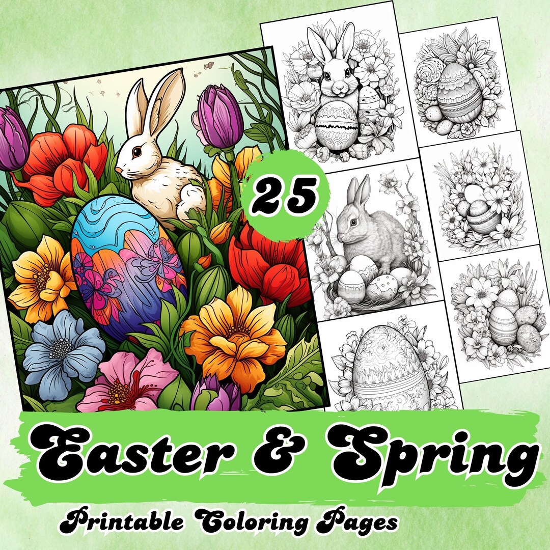 Beautiful Easter & Spring Coloring Pages, Delightful Designs for All ...