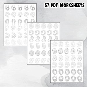 Zentangle With Printable PDF Worksheets, PNG and JPG Formats - Step by ...