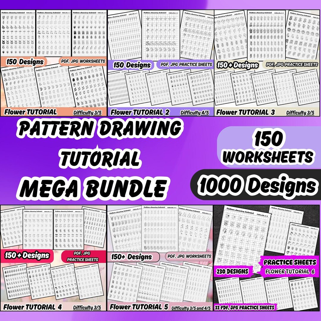 Pattern Drawing Tutorial, Drawing Guide for Beginners, Tangle Flower ...