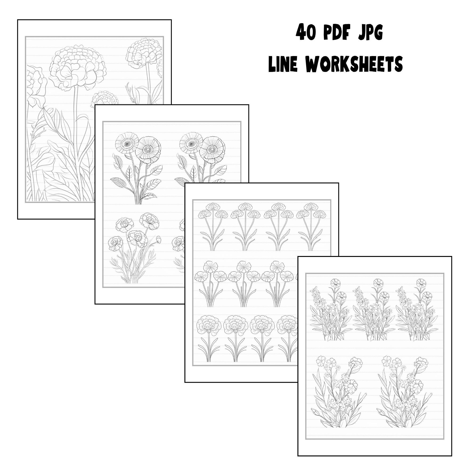 Floral Art Practice Mega Kit: PDF Worksheets and Flower Drawing Files ...