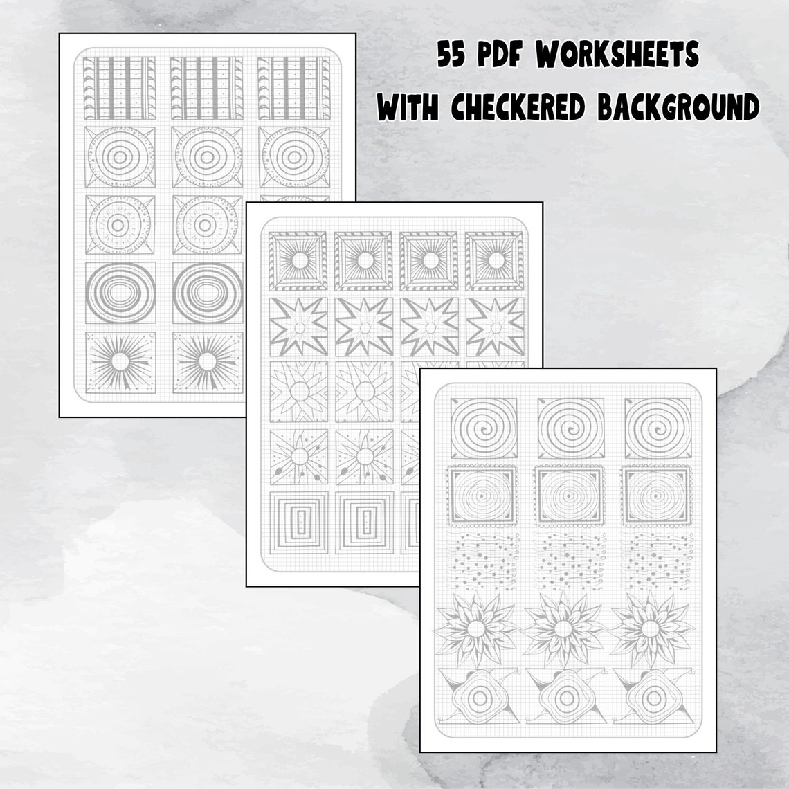 Zentangle Templates, Zentangle Practice Sheets, Zen Doodle Workbook ...