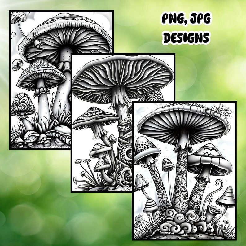 Zentangle Mushroom Patterns With Enchanting Coloring Pages and Doodle ...