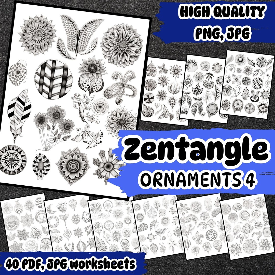 Zentangle Practice Sheets: Discover Unusual Ornaments and Master Medium ...