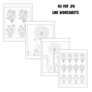Floral Art Practice Mega Kit: PDF Worksheets and Flower Drawing Files ...
