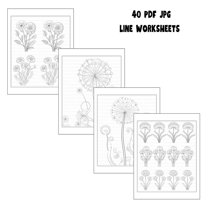 Floral Art Practice Mega Kit: PDF Worksheets and Flower Drawing Files ...