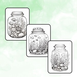 Underwater Jars Coloring Book, Immerse Yourself in Serenity With Ocean ...