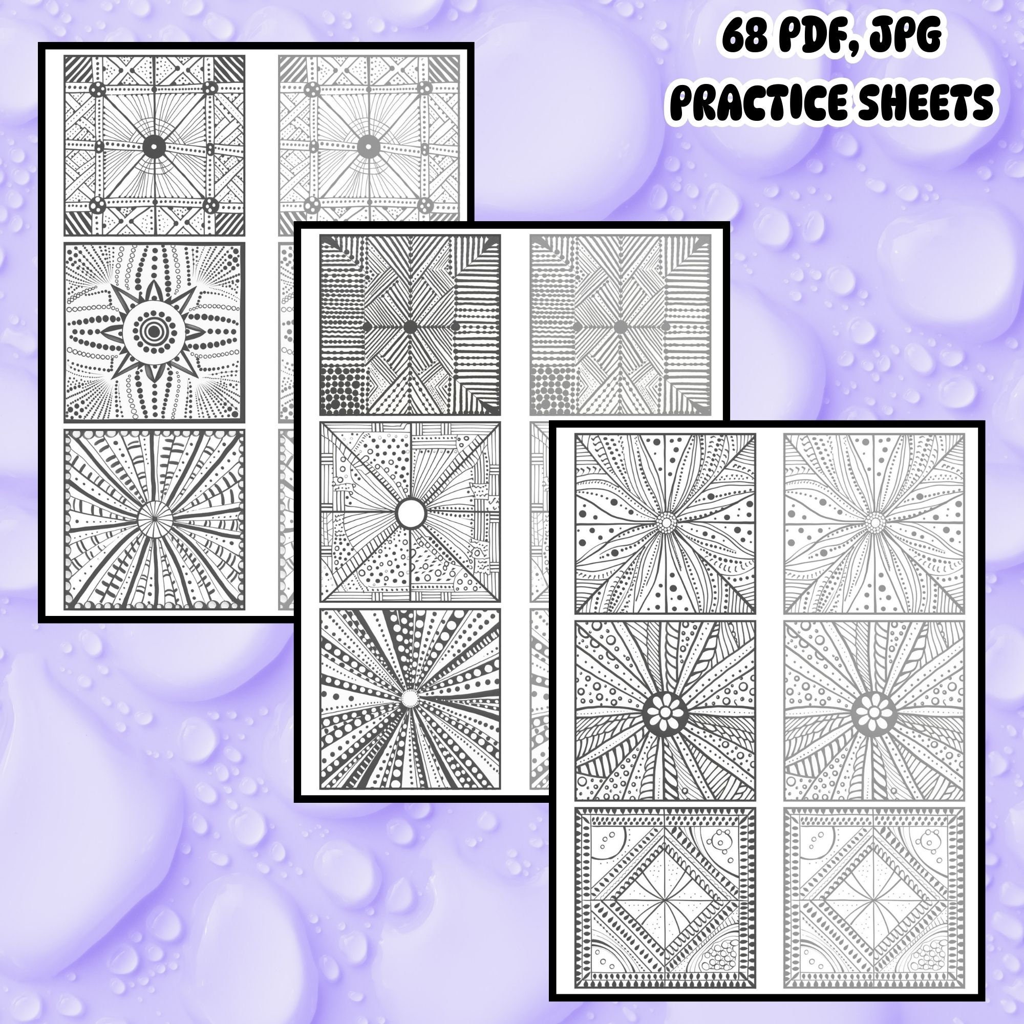 Zentangle Patterns for Beginners: Doodle Art Workbook & Calligraphy ...