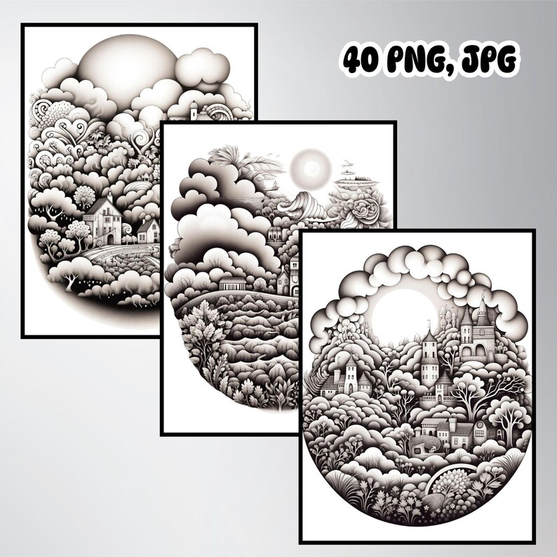 Mystical Zentangle Designs | Fantasy Castles, Enchanted Houses, Dark ...