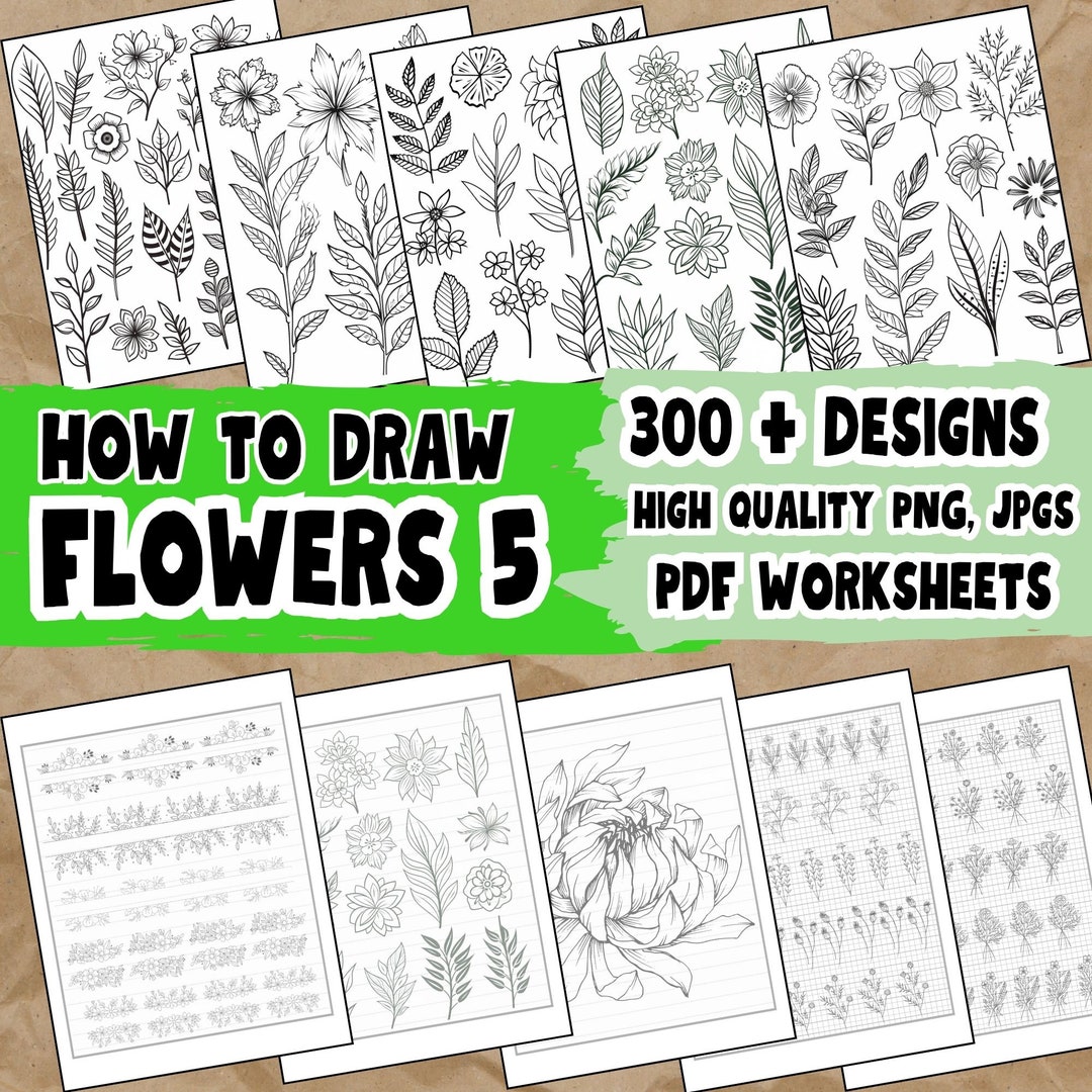Ultimate Flower Drawing Tutorial, Step by Step Mega Bundle for ...