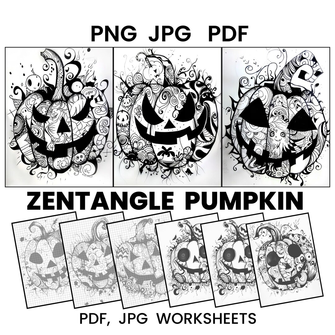 Spooky Zentangle Pumpkin Patterns | Halloween Calligraphy Practice ...