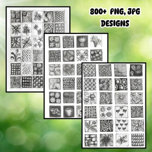 Zentangle Pattern Worksheets: 800+ Designs for Mindful Doodling (PDF ...