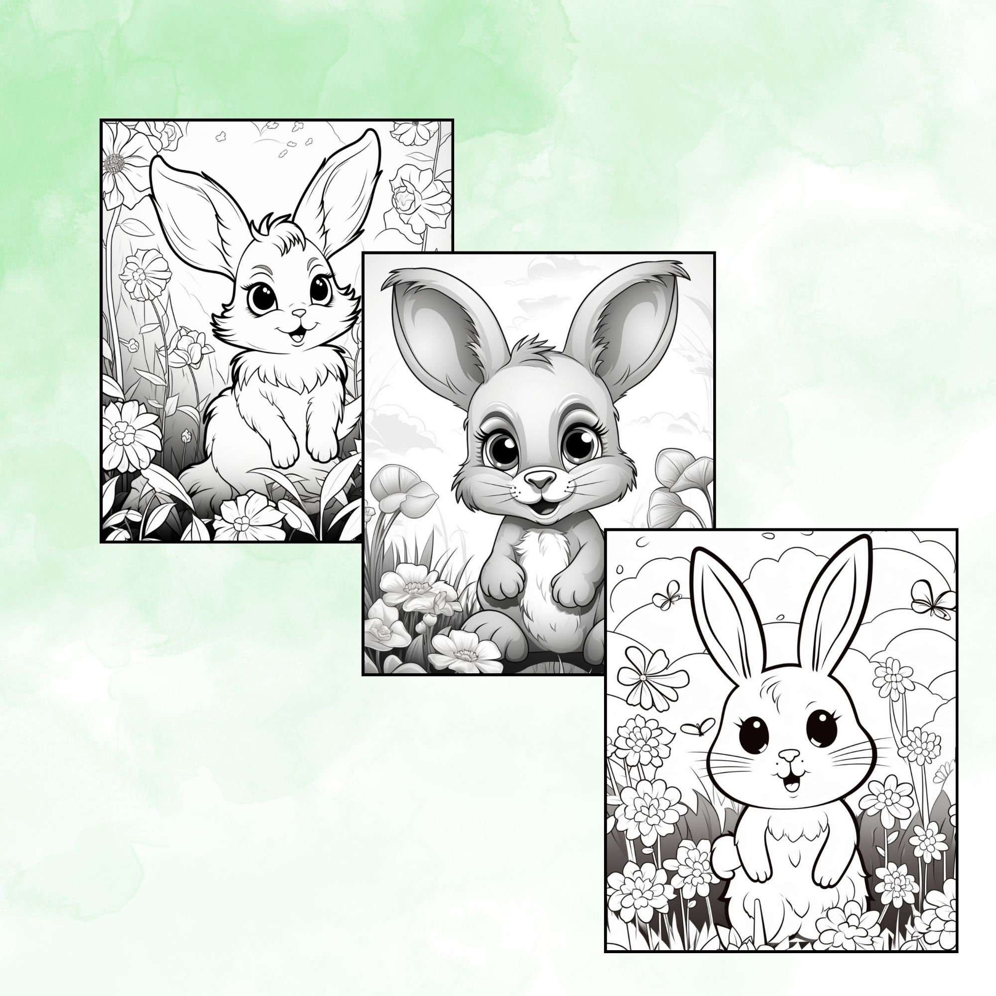Whimsical Rabbit Coloring Pages for Kids, Delightful Designs to Spark ...