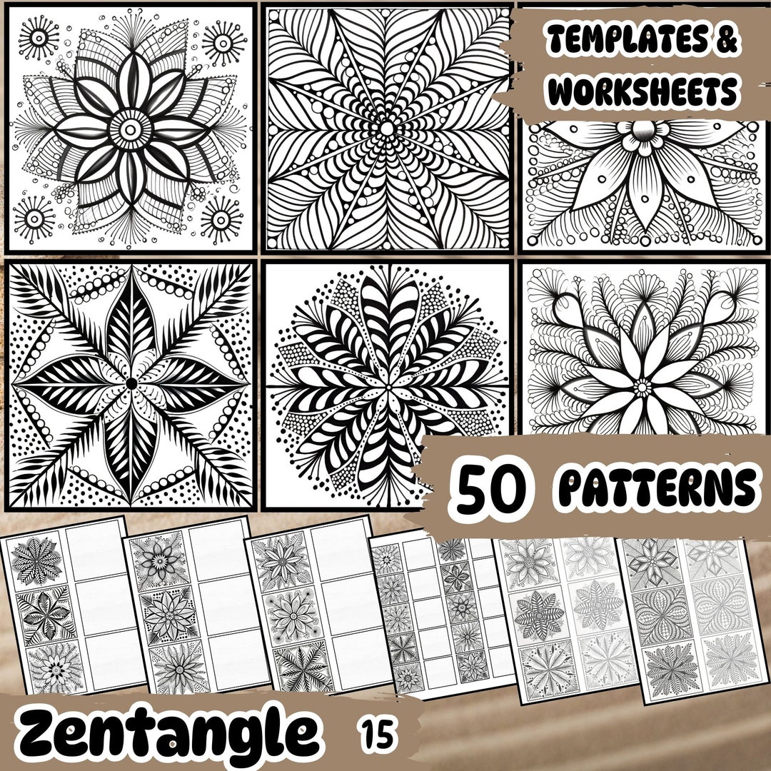 Zentangle Templates, Doodle Practice Sheets, Zentangle Patterns ...