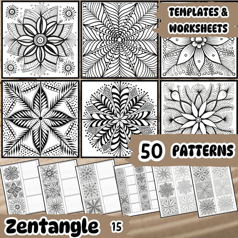 Zentangle Templates & Doodle Practice Sheets | Beginner Zentangle ...