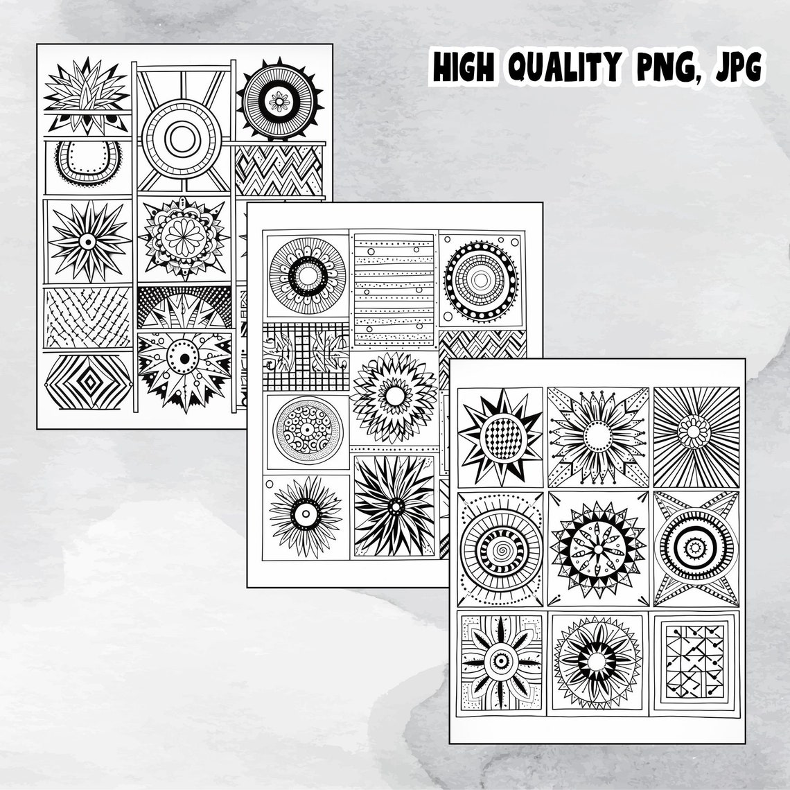 Zentangle Templates, Zentangle Practice Sheets, Zen Doodle Workbook ...