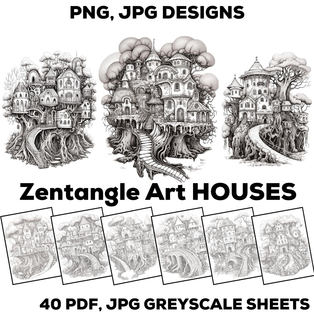 Zentangle Kit, Dark Realms Elven Scenery, Zen Art, Zentangle Magic ...
