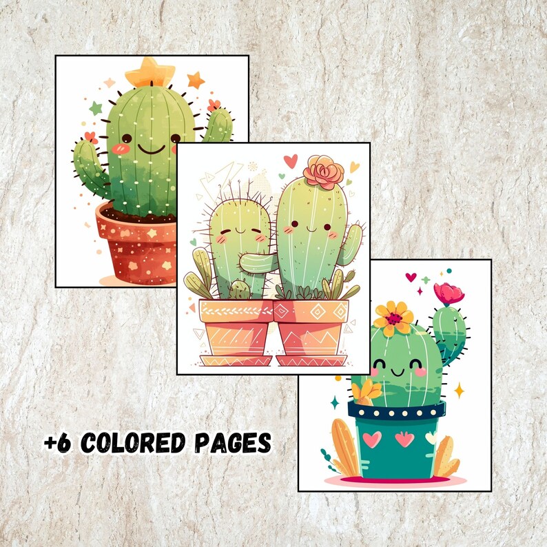 Kawaii Cacti Coloring Pages, Traceable Pictures, Cactus Print, Plant ...