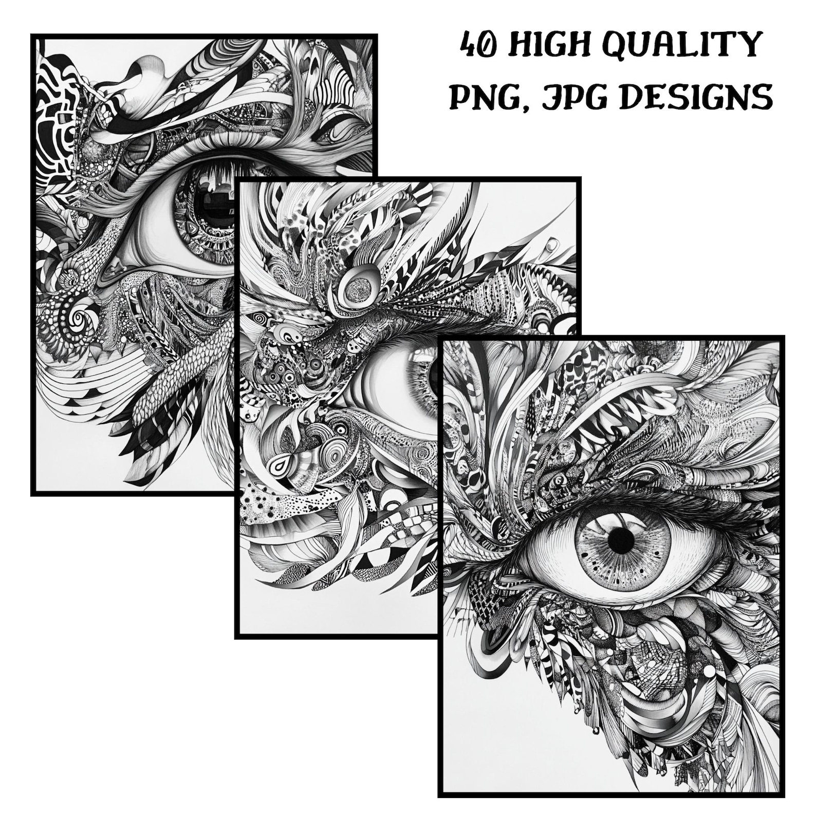 Beautiful Eye Zentangle Art – Creative Stress Relief Patterns, Mandala ...