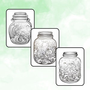 Underwater Jars Coloring Book, Immerse Yourself in Serenity With Ocean ...