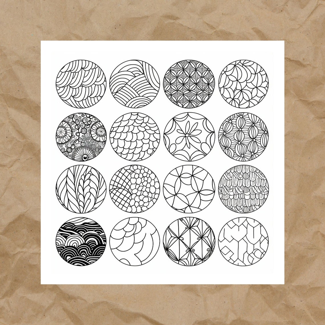 Zentangle Templates for Beginner, Zen Doodle Workbook, Zentangle ...