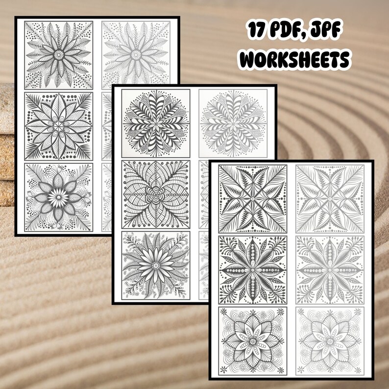 Zentangle Templates & Doodle Practice Sheets | Beginner Zentangle ...