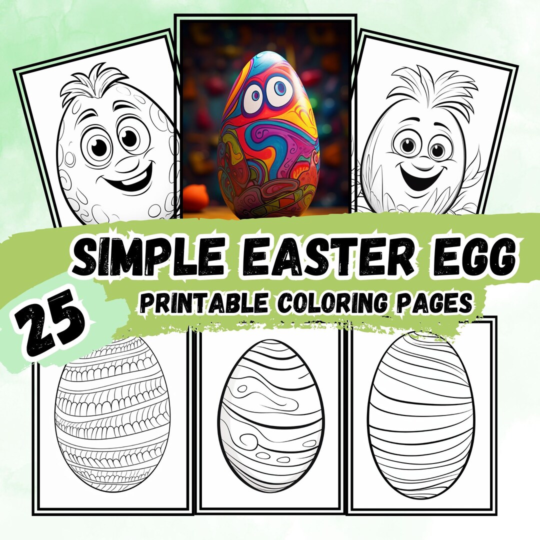 Fun and Easy Easter Egg Coloring Pages for Kids, Simple Designs for ...