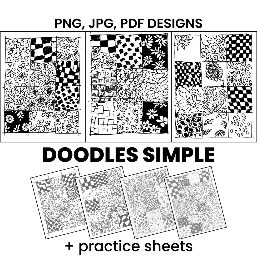 Easy Doodle Worksheets | Beginner Doodle Practice Pack | Fun Simple ...