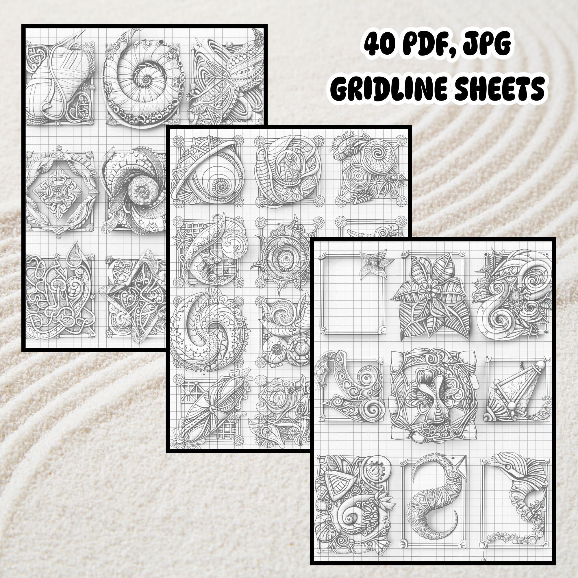 400+ Zentangle Patterns, Doodle Art Practice Sheets (digital Download ...