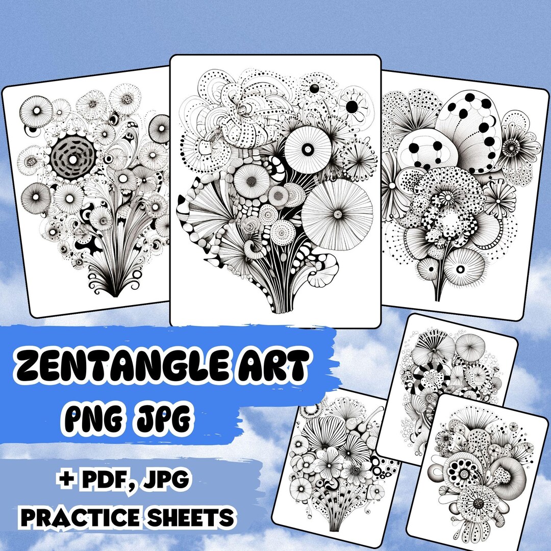 Zentangle With 1000 Botanical Designs: Comprehensive Tutorials ...