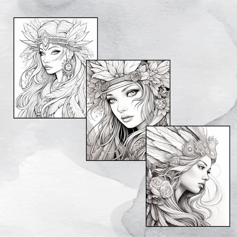 Indigenous Women Portraits Coloring Pages | Cultural Art (PDF) - Etsy ...