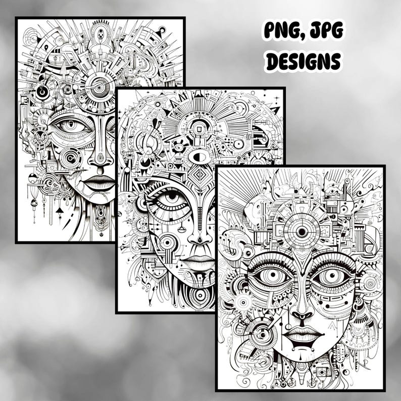 Zentangle Patterns for Beginners, Women’s Face Line Art, Stress Relief ...
