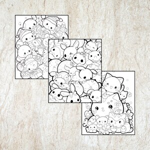 Kawaii Animal Doodle Coloring Pages | 40 Cute Critters to Color | Kid ...