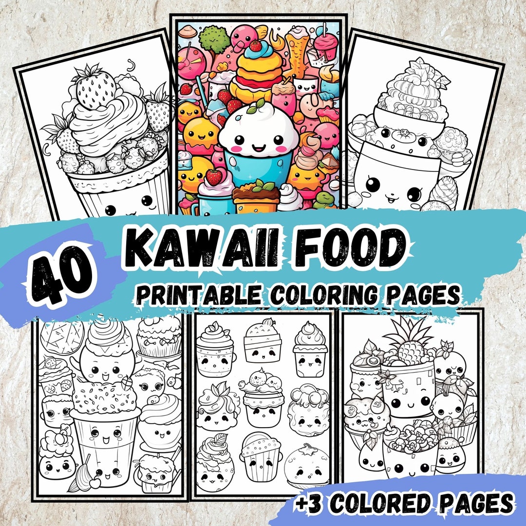 Kawaii Food Coloring Pages for Kids, Unleash Creativity With Cute and ...