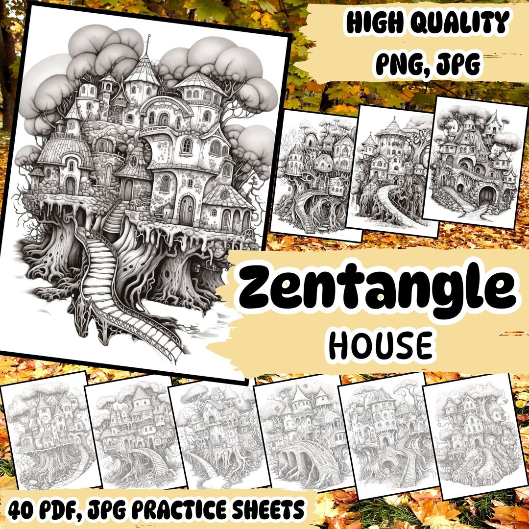 Zentangle Kit, Dark Realms Elven Scenery, Zen Art, Zentangle Magic ...