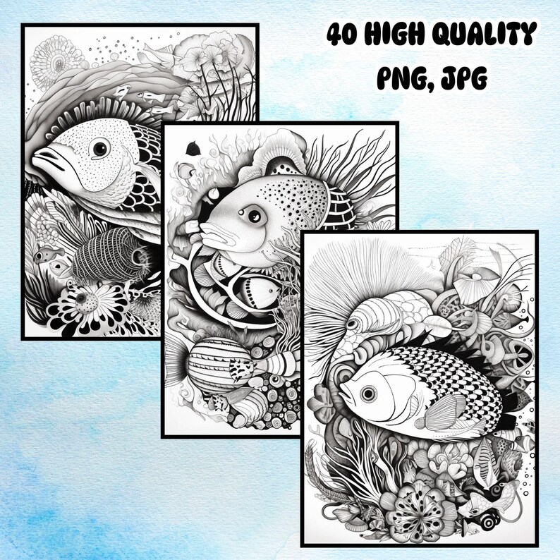 Adult Activity Book Ocean Zen, Underwater Zentangle Coloring Pages ...