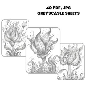 Flame Flower Zentangle Patterns, Tutorials & Worksheets (digital ...