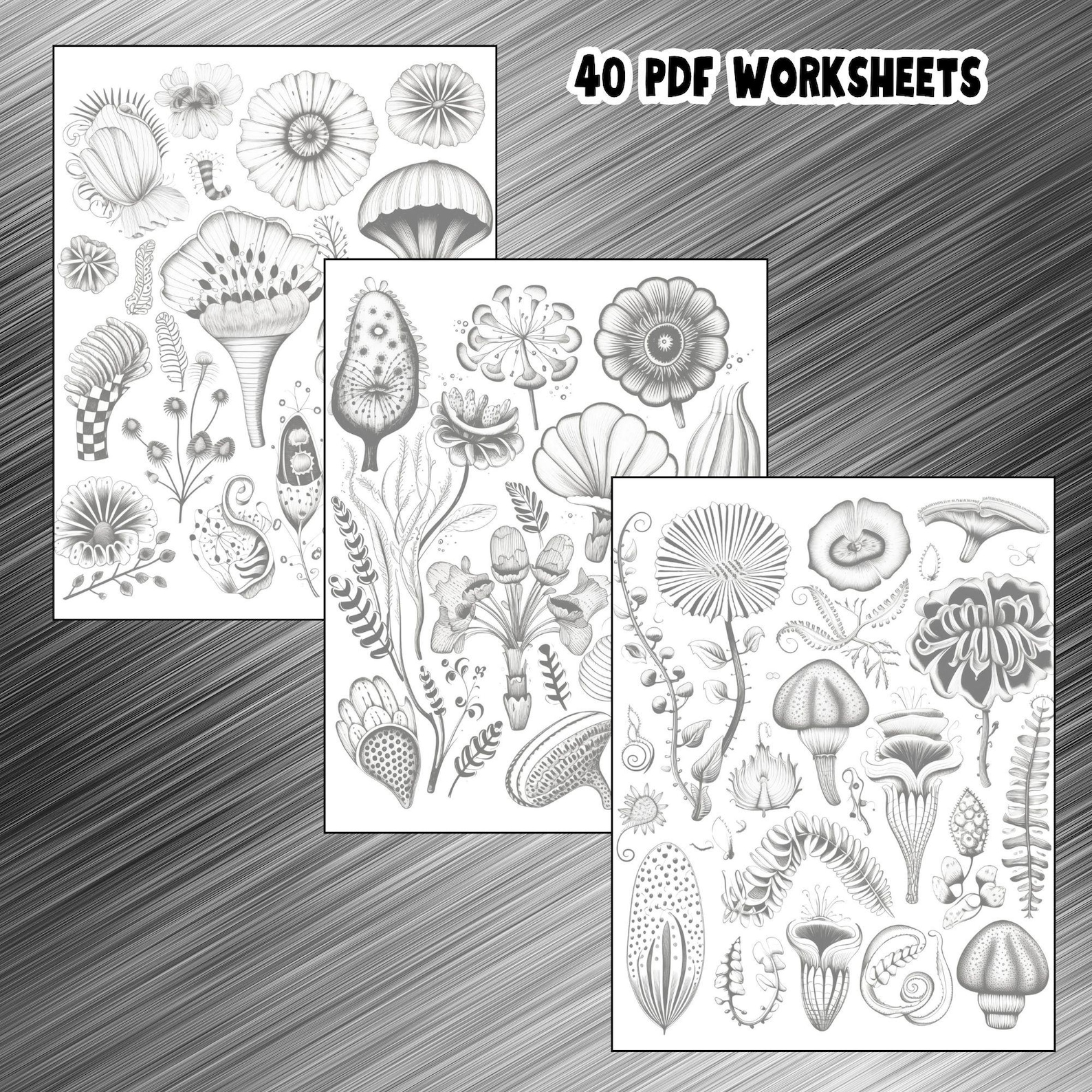 600+ Botanical Zentangle Designs: Tutorials & Worksheets (PDF, PNG, JPG ...