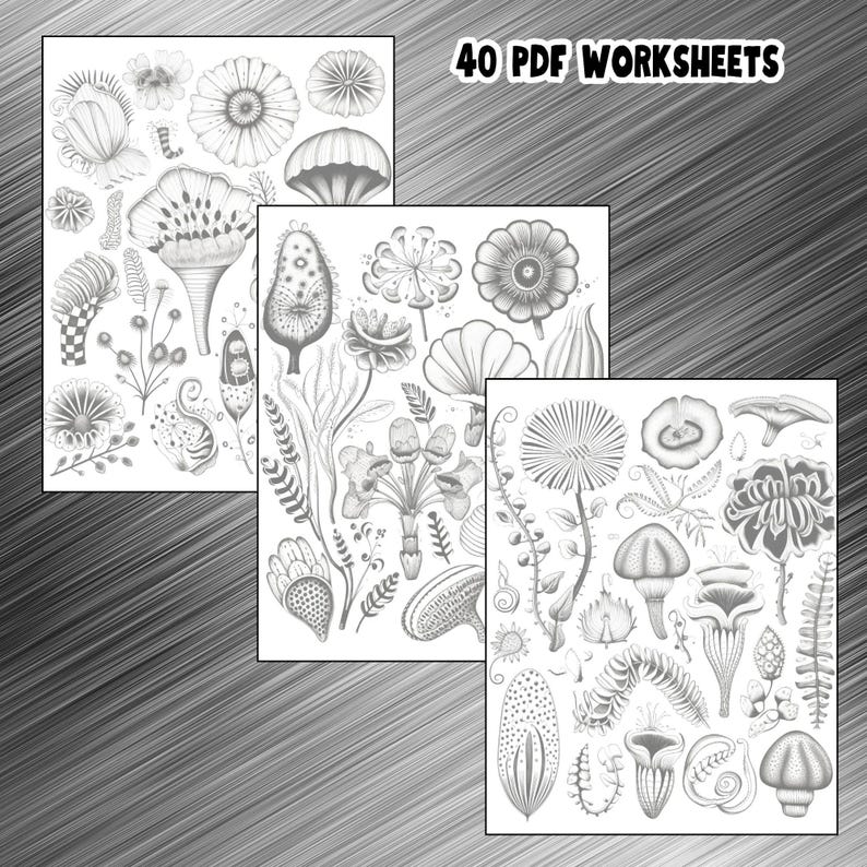 600+ Botanical Zentangle Designs: Tutorials & Worksheets (PDF, PNG, JPG ...
