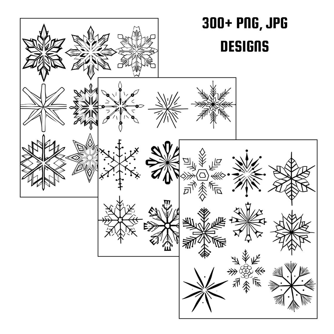 Ultimate Snowflake Drawing Kit – 90 PDF Tutorials & 300+ PNG/JPG ...