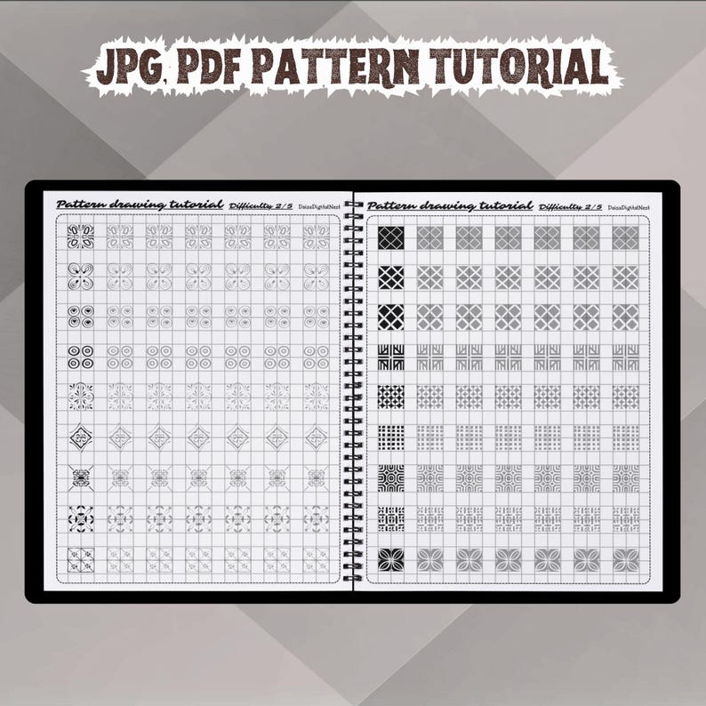 Zentangle & Doodle Magic: 2x2 Cell Pattern Drawing Sheets PDF for ...