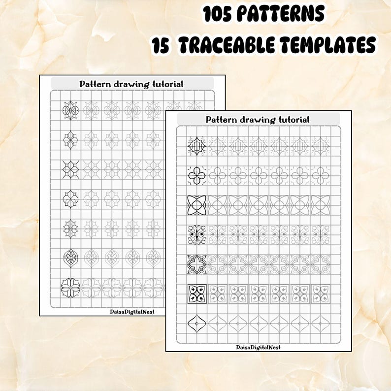100+ Zentangle Pattern Templates: Calligraphy, Hand Lettering (digital ...