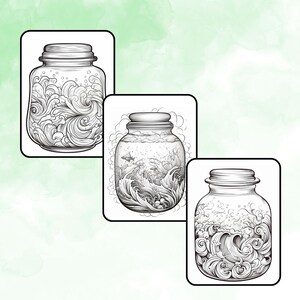 Underwater Jars Coloring Book, Immerse Yourself in Serenity With Ocean ...