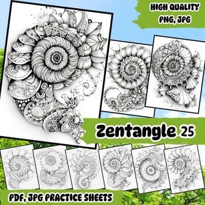 Zentangle Patterns: Explore Doodle Print Art and Calligraphy Practice ...