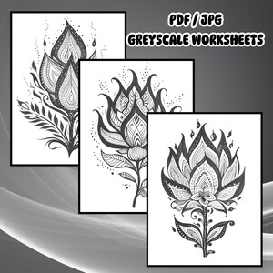 Flame Flower Zentangle Patterns – Botanical Doodle Art, Mindful Drawing ...