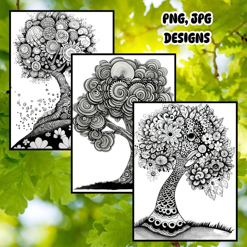 Unique Tree Designs, Zentangle Patterns, Exquisite Leaf Art, Artful ...