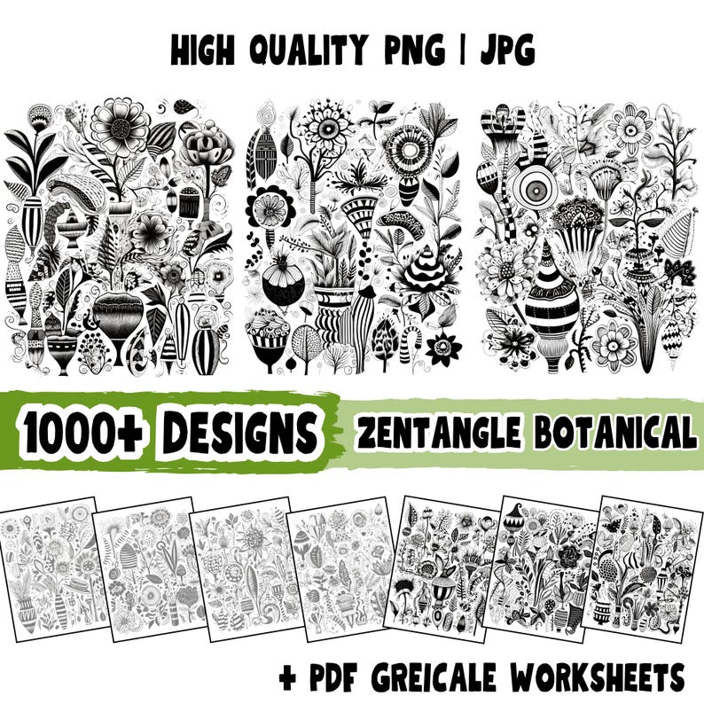 Zentangle Patterns and Botanical Shapes: Comprehensive Tutorials, PDF ...