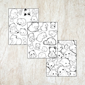 Kawaii Animal Doodle Coloring Pages | 40 Cute Critters to Color | Kid ...
