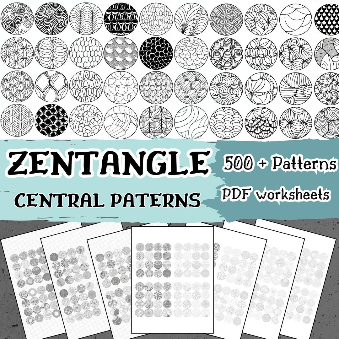 Zentangle Tutorials: Central Patterns, Art Therapy, Calligraphy ...