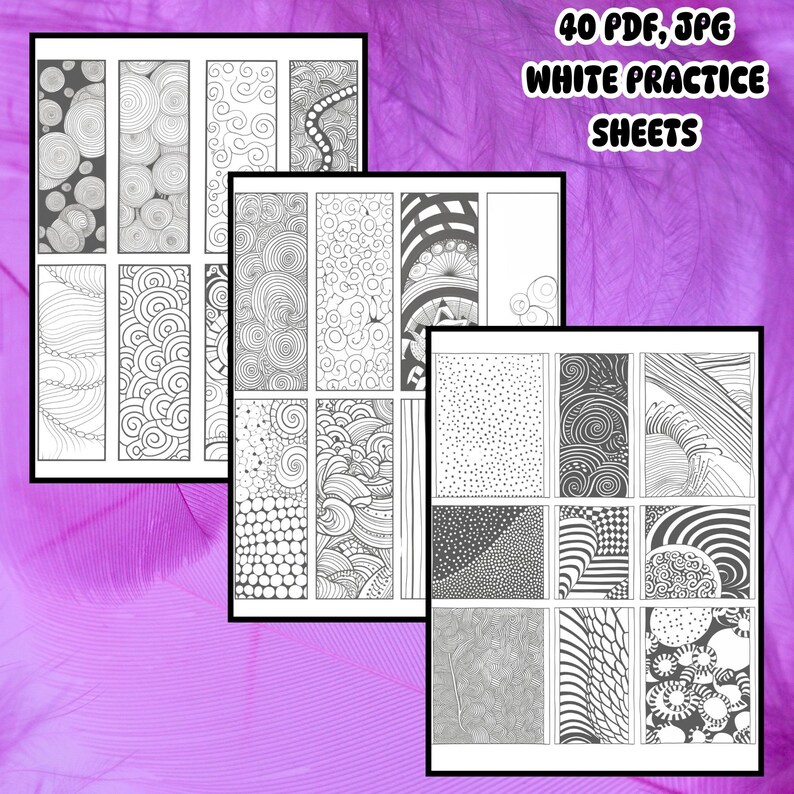 Zentangle Worksheets, 80 Practice Sheets, 400 Stunning Designs, Doodle ...